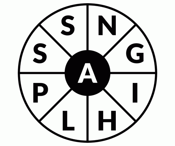 Word Wheel #15-319 | Puzzle On Word Games, Inc